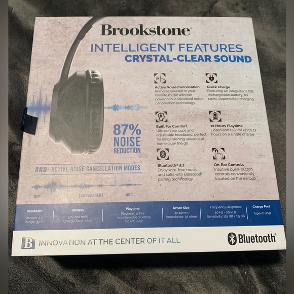 Brookstone | Headphones | Brookstone Active Noise Canceling Wireless ...